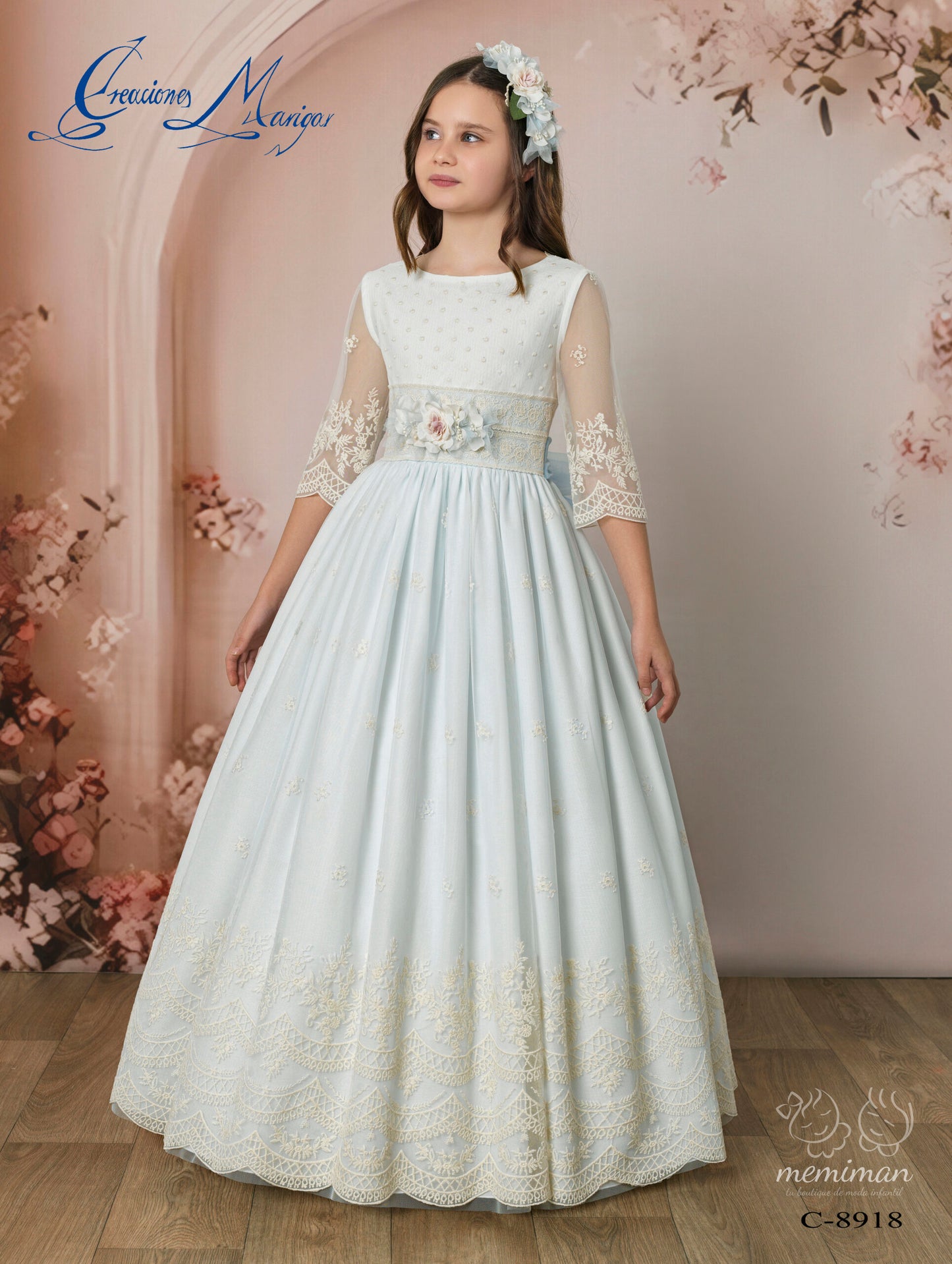 C8918 Embroidered Tulle Communion Dress – memiman